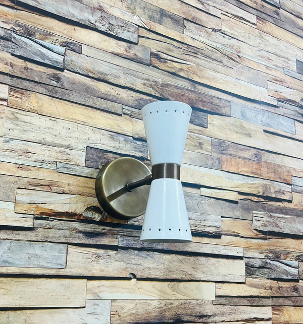 2 Light Brass modern Mid Century Wall Scone – Elegant Lightnings